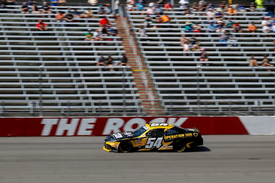 Brent Crews delivers dominant performance in NASCAR’s return to the Rock