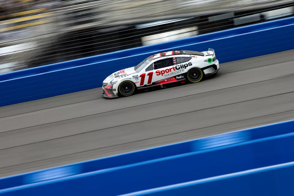 Denny Hamlin leads Toyota at Auto Club Speedway